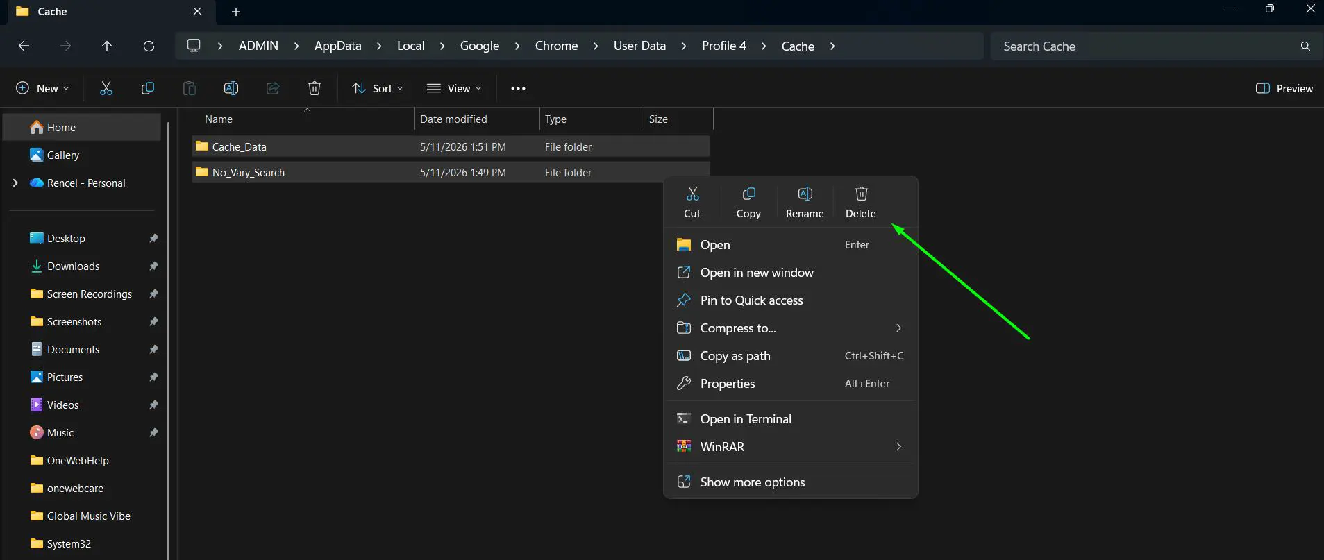 How to Clear Cache Data for Installed Apps in Windows 11