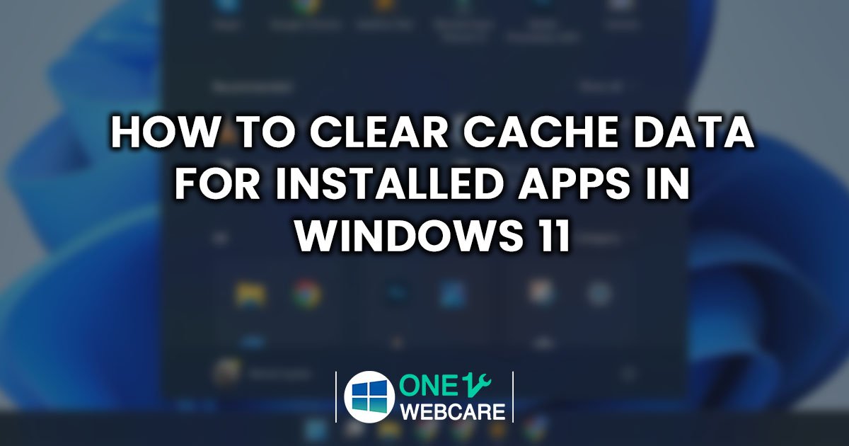 How to Clear Cache Data for Installed Apps in Windows 11
